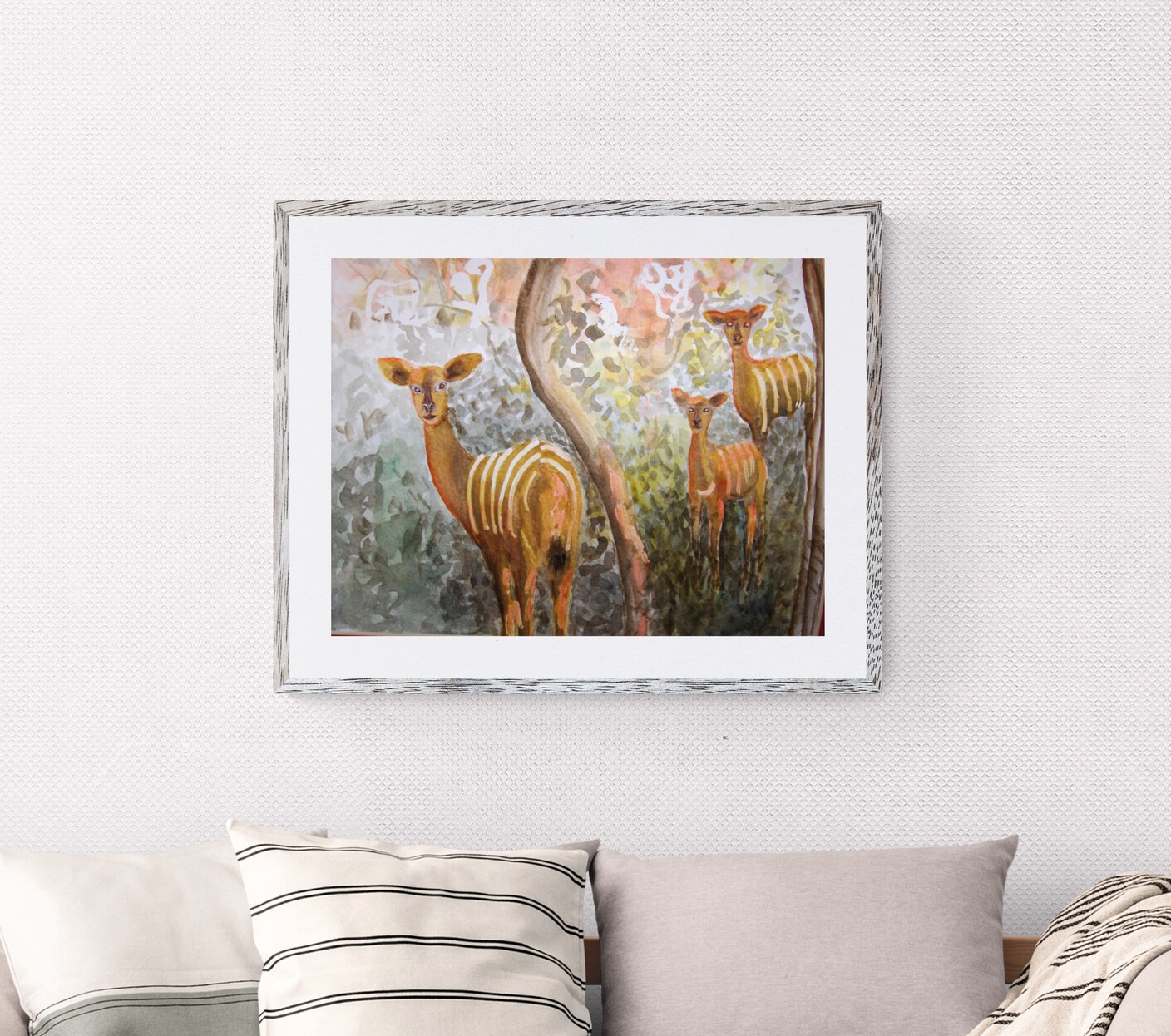 Antelope art print, A4 & A3 Sizes, Nyala safari prints from the UK.
